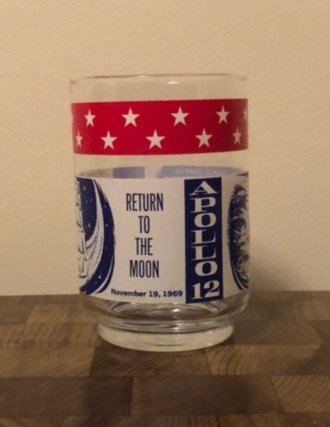 Vintage Apollo 12 Drinking Glass, Apollo 12, Apollo Glass, Moon Glass ...