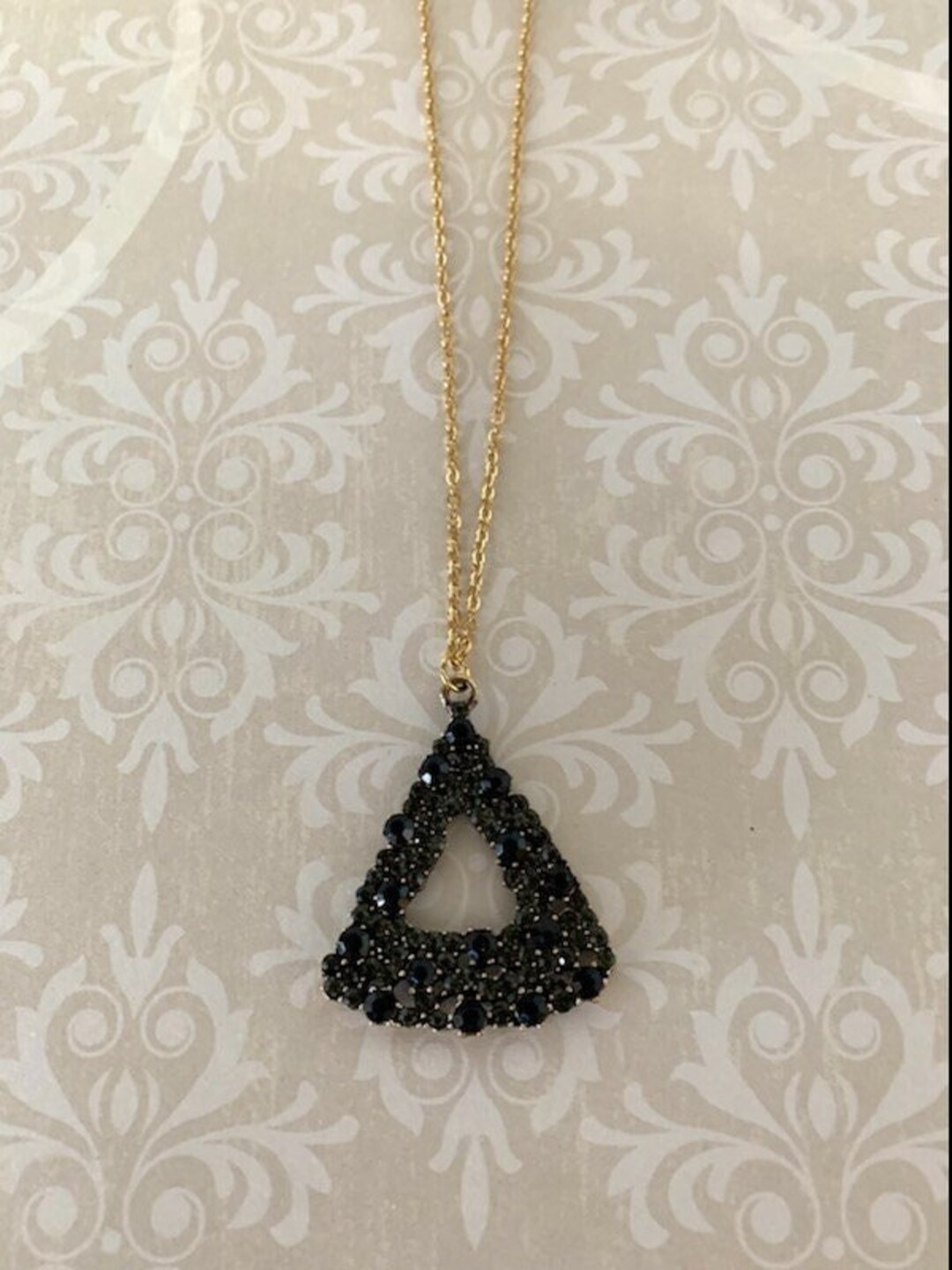 Midnight Blue Stone Necklace, Navy Blue Necklace, Dark Blue Necklace ...