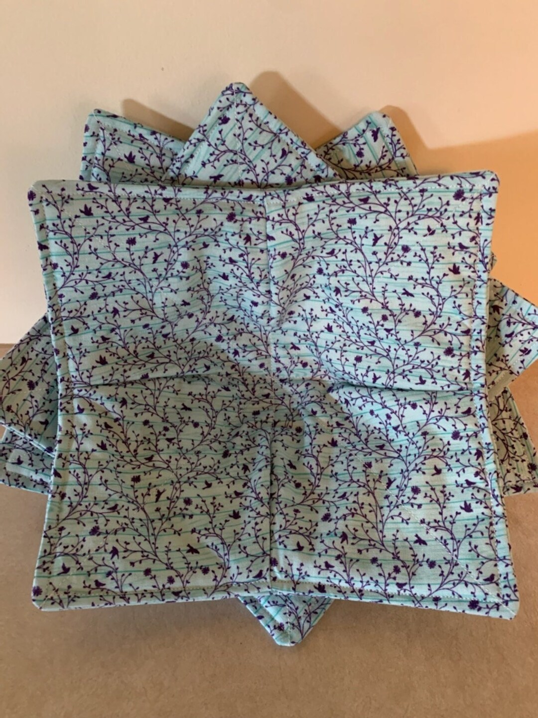 1 Reg Aqua & Purple Bowl Cozy, Microwave Bowl Cozy, Microwave Cozy ...