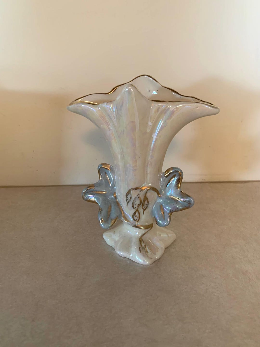 Vintage Fan Flower Vase, Fan Vase, Vintage Vase, Vintage Flower Vase ...