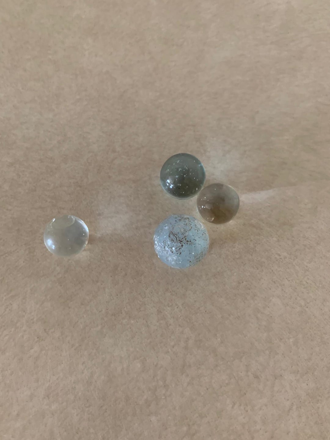 4 Vintage Transparent Clear Marbles, Antique Marbles, Vintage Marbles ...