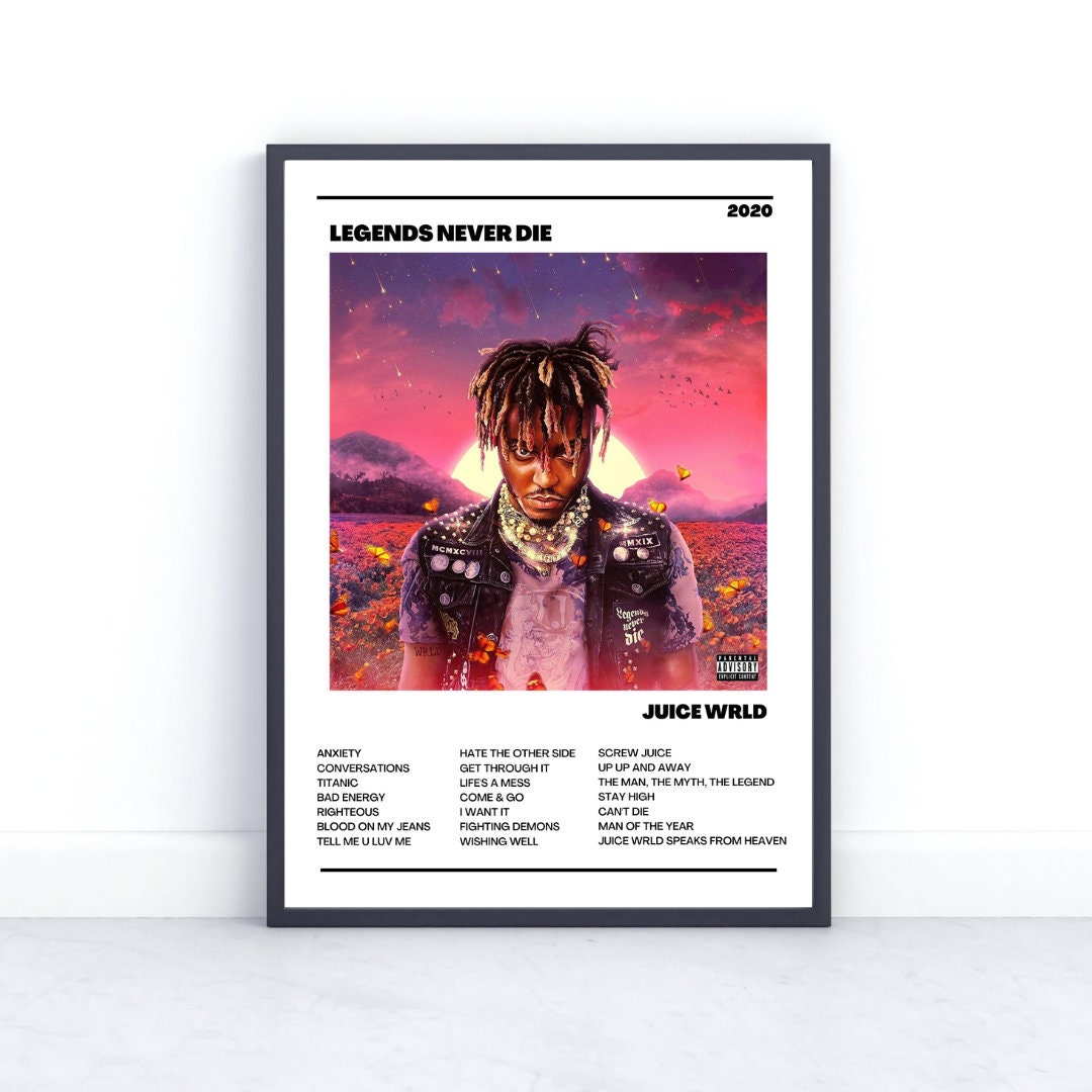 Juice WRLD - Legends Never Die - Print For Wall - A4 - Album Cover Poster