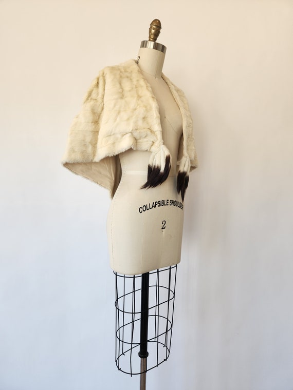 vintage 1940s white rabbit fur cape / stole / wedding… - Gem