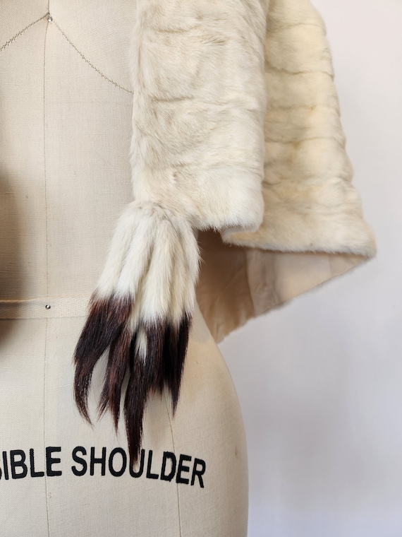 vintage 1940s white rabbit fur cape / stole / wedding… - Gem