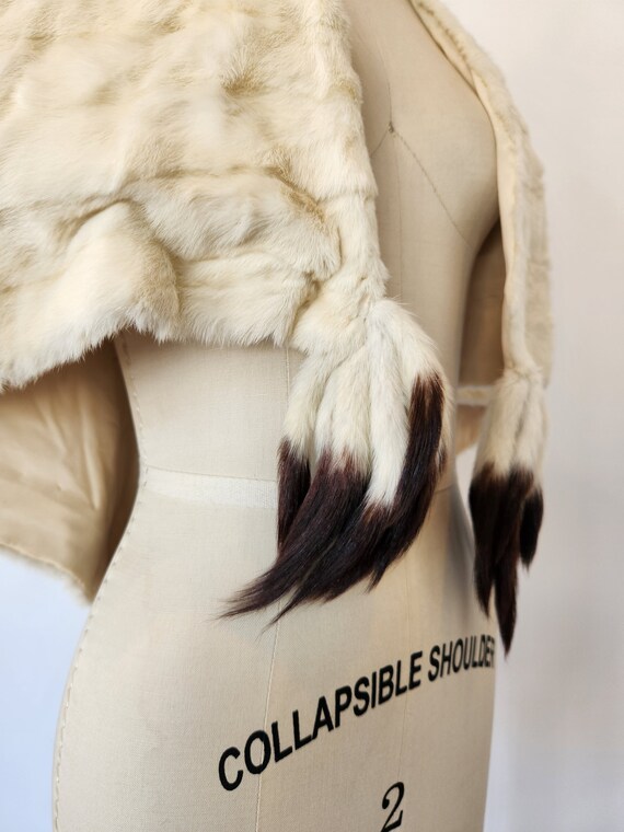 vintage 1940s white rabbit fur cape / stole / wedding… - Gem