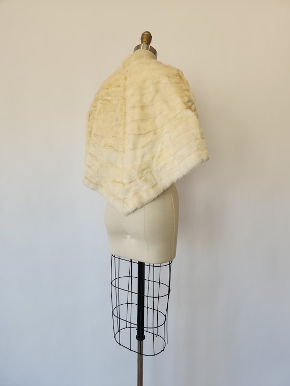 vintage 1940s white rabbit fur cape / stole / wedding… - Gem