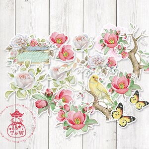 Floral Calypso Sticker Flakes in a Tin Can | Floral Die Cut Stickers ...