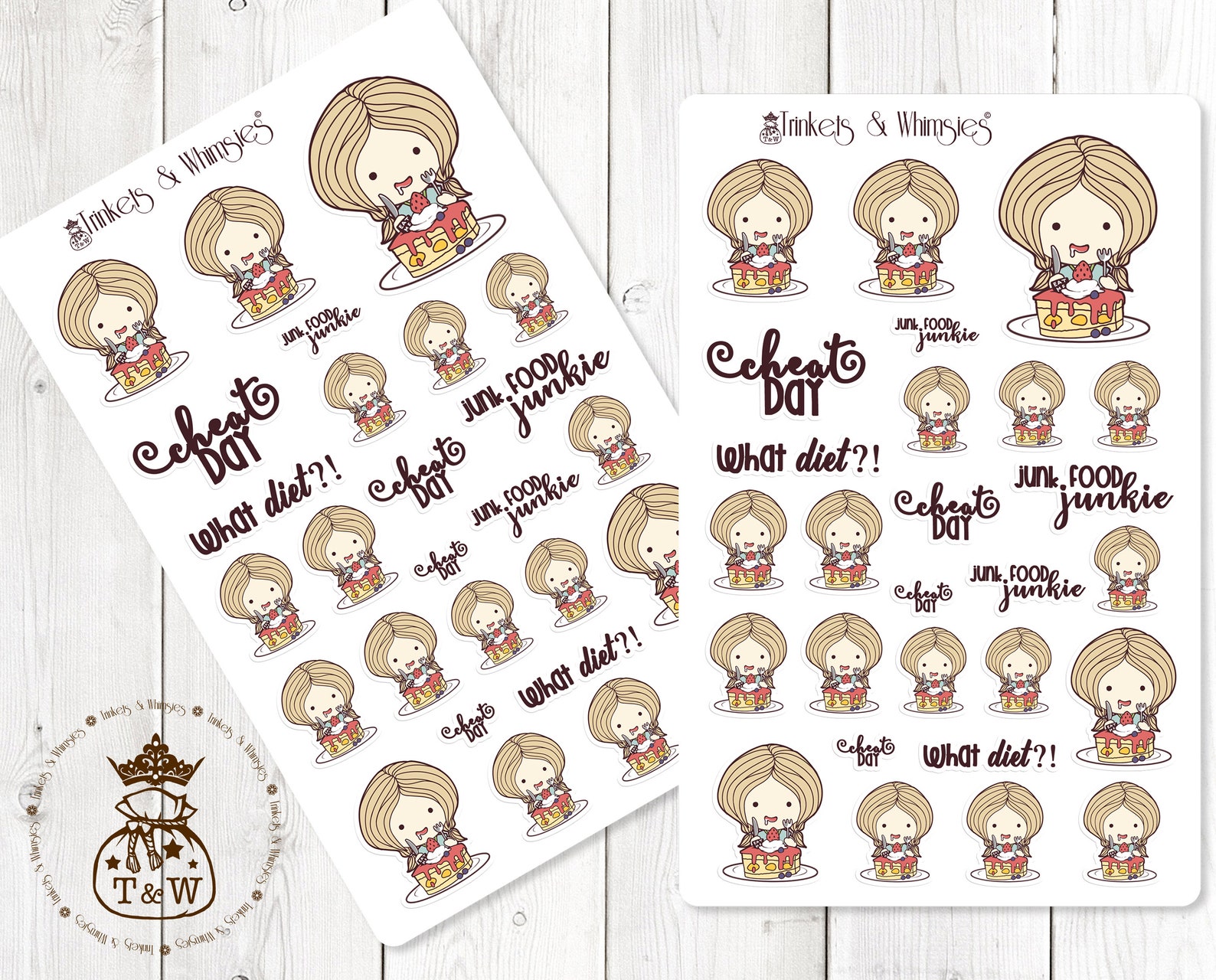 Frippet Cheat Day Stickers Treat Day What Diet No Diet | Etsy