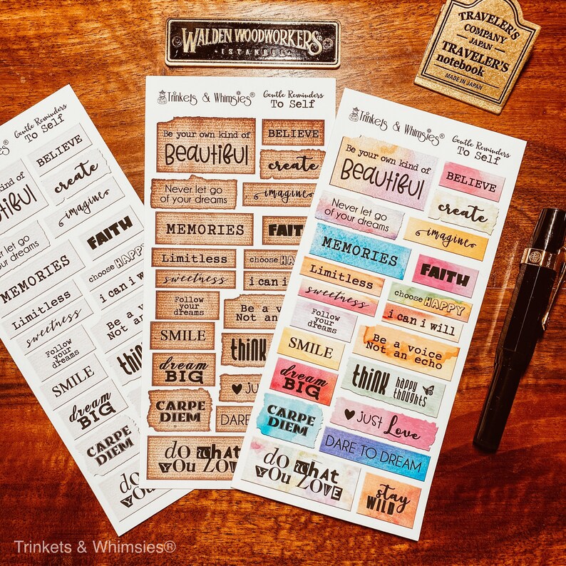 Gentle Reminders to Self Stickers Quotes and Phrases | Etsy