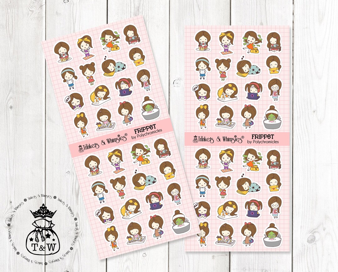 Frippet Daily Activity Stickers | Chibi Planner Stickers | TO Do's ...