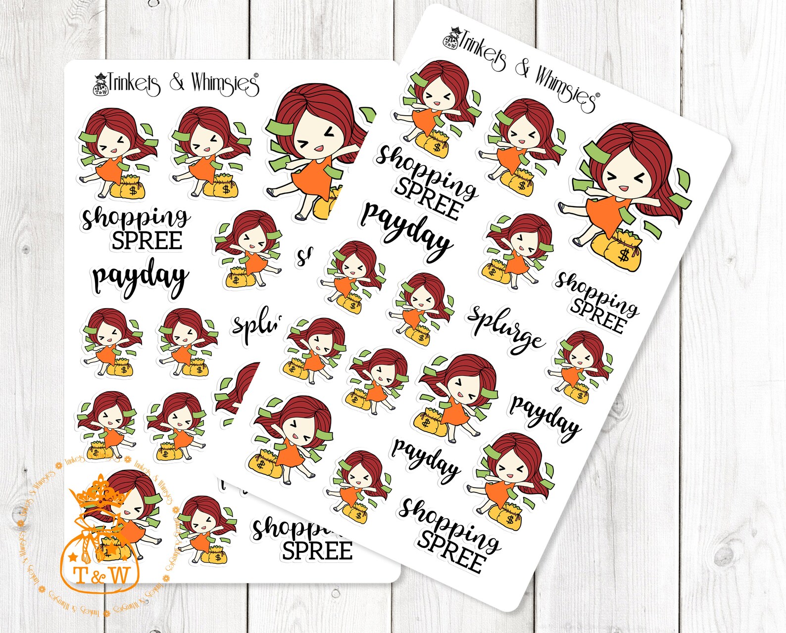 Frippet Payday Stickers Shopping Spree Splurge Planner | Etsy