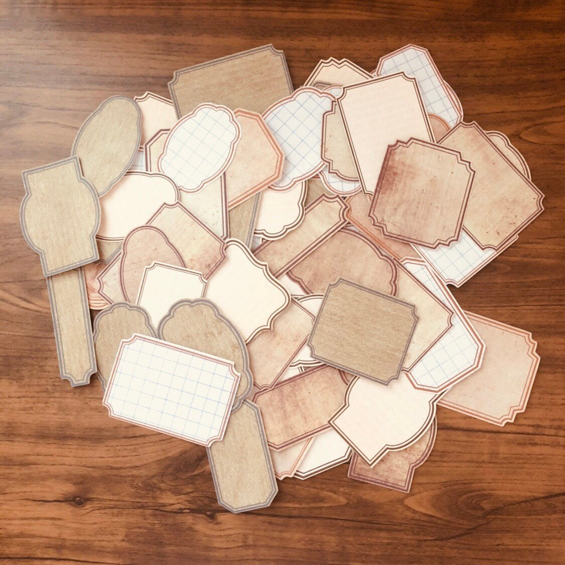 Stained Labels Sticker Flakes in a Tin Can Vintage Style | Etsy