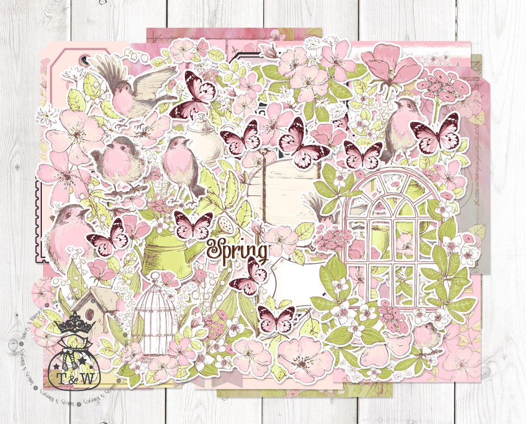 Spring-kissed Journal Stickers Springtime Stickers Journal Ephemera ...