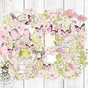 Spring-kissed Journal Stickers Springtime Stickers Journal Ephemera ...