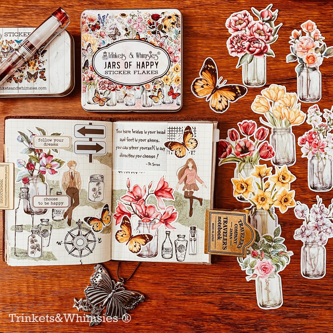 Jars of Happy Sticker Flakes in a Tin Can | Flowers in Mason Jar Die ...