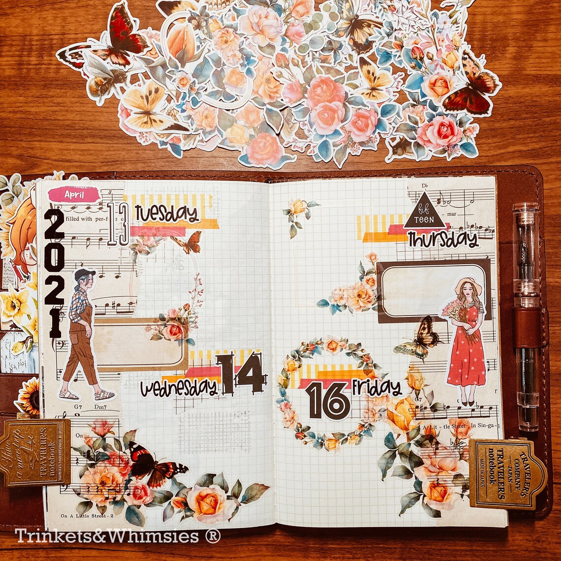 Summer Romance Sticker Flakes in a Tin Can Summer Roses Die | Etsy