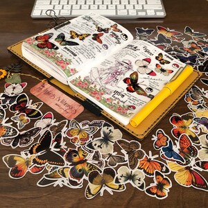 Fluttering Sticker Flakes in a Tin Can | Butterfly Die Cut Stickers - Etsy