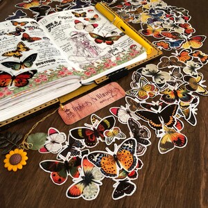 Fluttering Sticker Flakes in a Tin Can | Butterfly Die Cut Stickers - Etsy