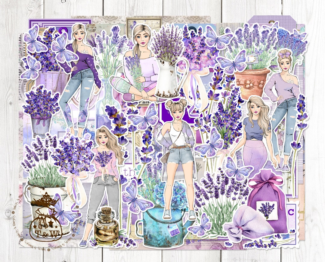 Lavender Wishes Journal Stickers Set | Lavender Journal Ephemera ...