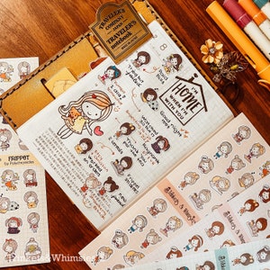 Frippet Daily Activity Stickers | Chibi Planner Stickers | TO Do's ...
