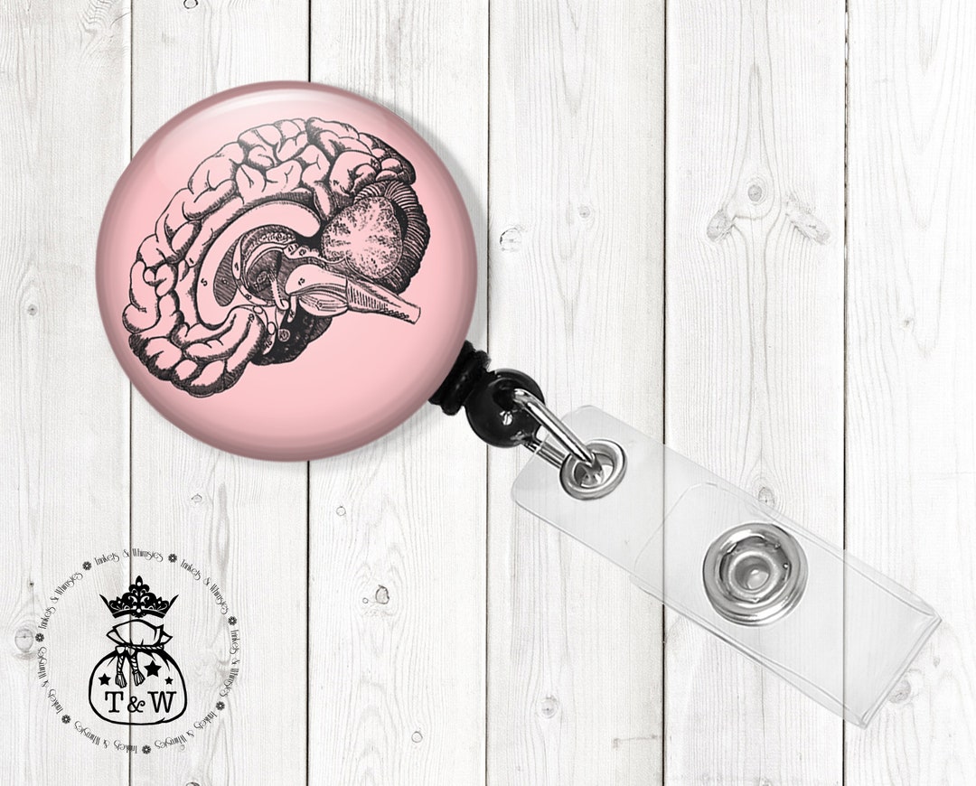 Brain Retractable Badge Holder | Psychologist | Neurologist Badge Reel ...
