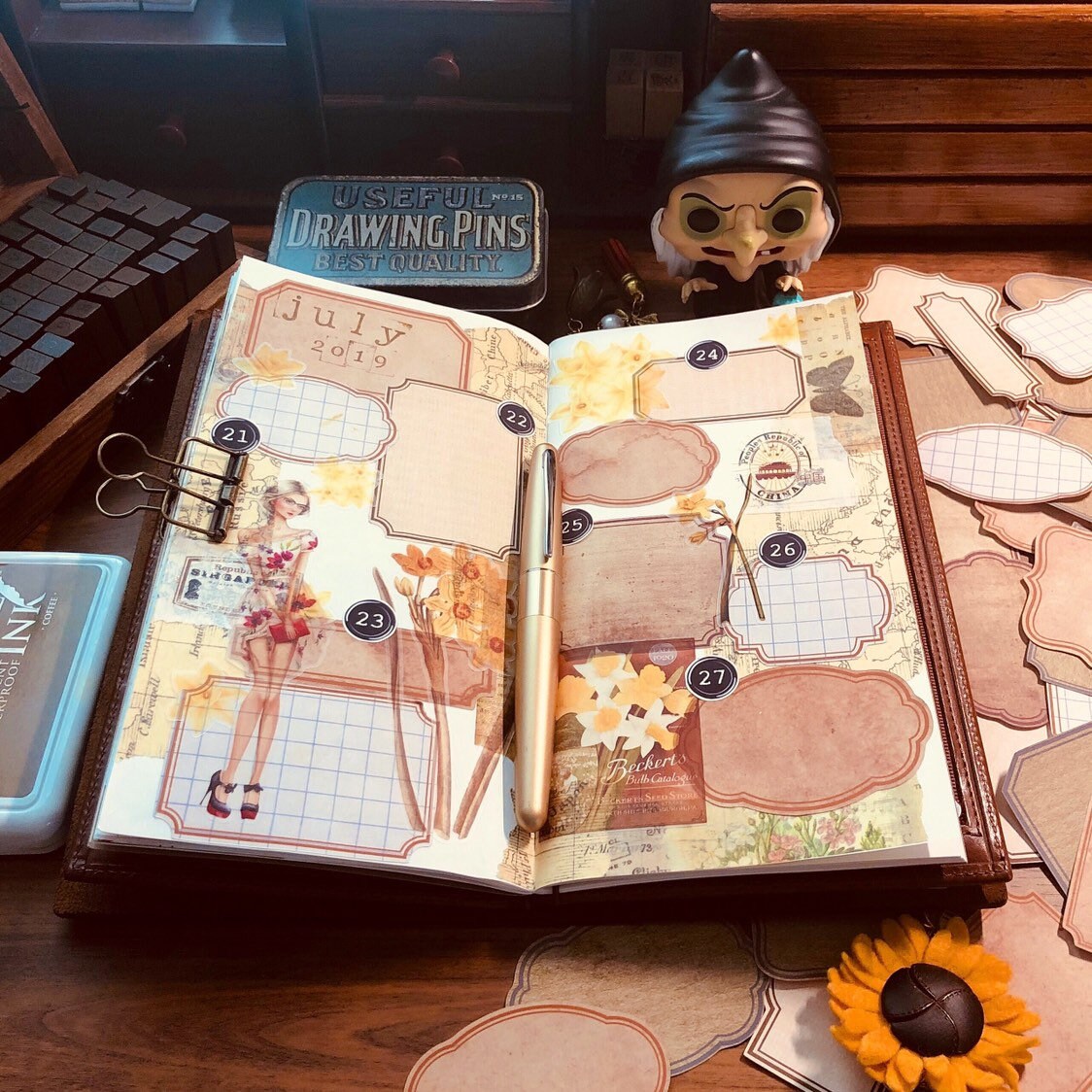 Stained Labels Sticker Flakes in a Tin Can Vintage Style | Etsy