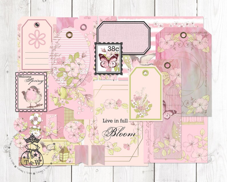 Spring-kissed Journal Stickers | Springtime Stickers | Journal Ephemera ...