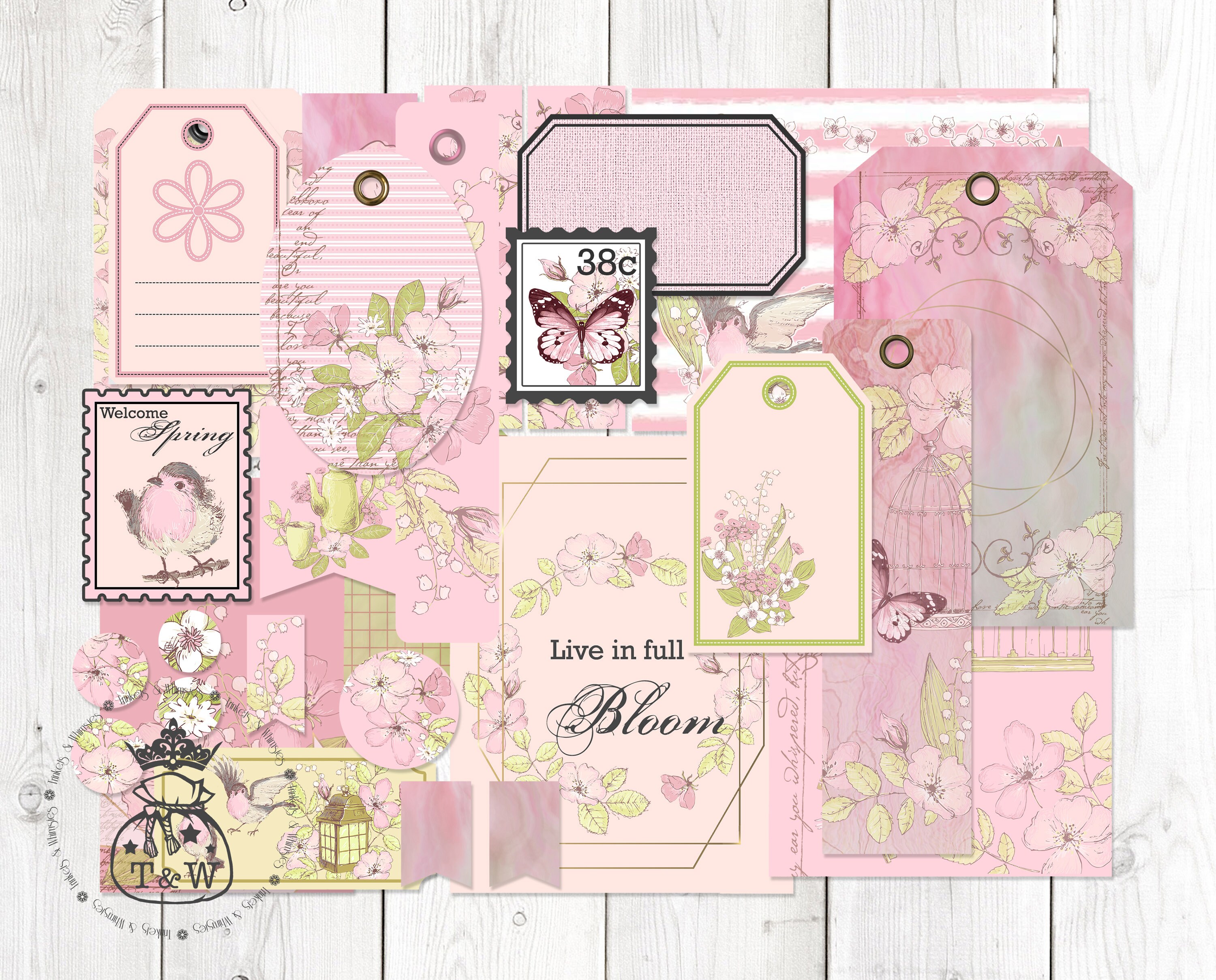 Spring-kissed Journal Stickers Springtime Stickers Journal | Etsy