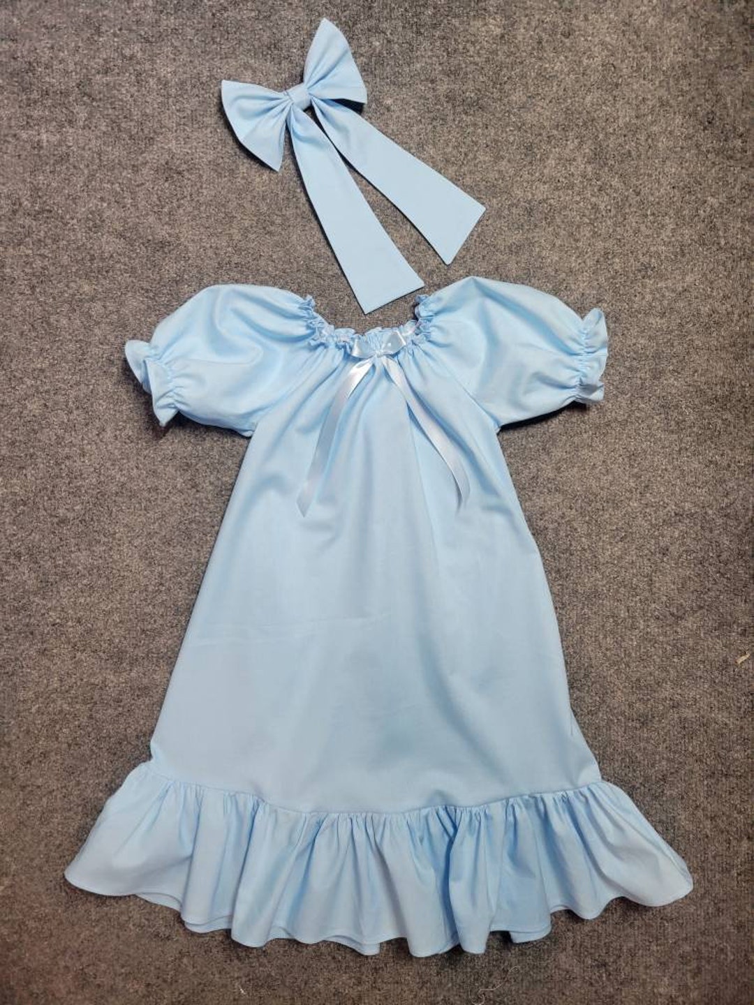 Blue Prairie Dress/wendy Darling Costume/ Girls Blue Full Length Dress ...