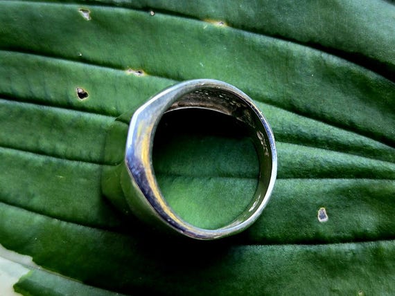 Vintage DAC Sterling Silver Chunky Ring - Gem