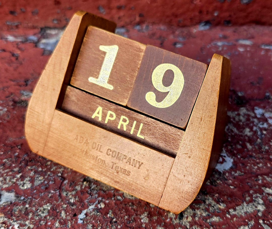 MCM Ada Oil Company Perpetual Calendar - Etsy