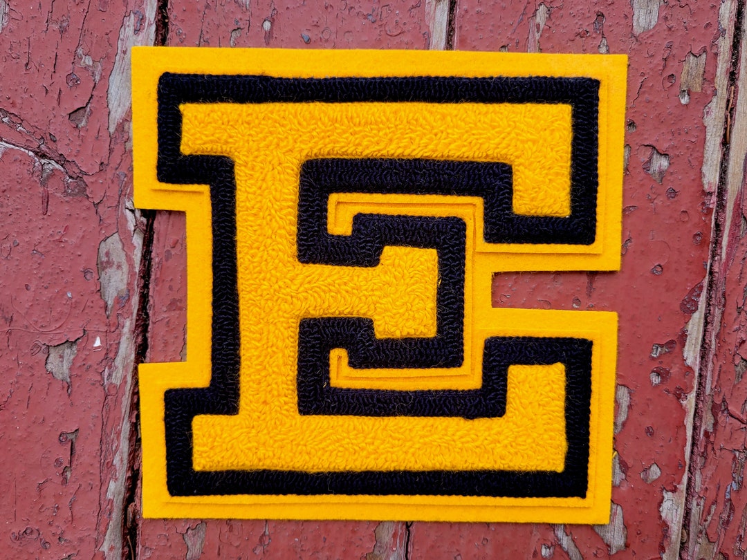 5.5" Vintage Varsity Letter E Yellow / Navy - Etsy
