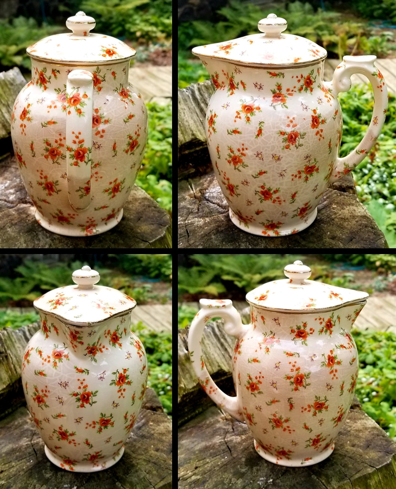 Vintage MM Floral Rose Tea Set - Etsy