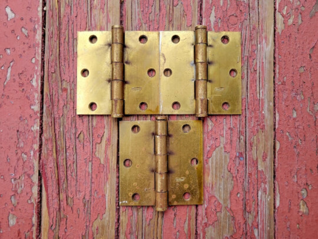 Three Vintage National Metal Door Hinges - Etsy