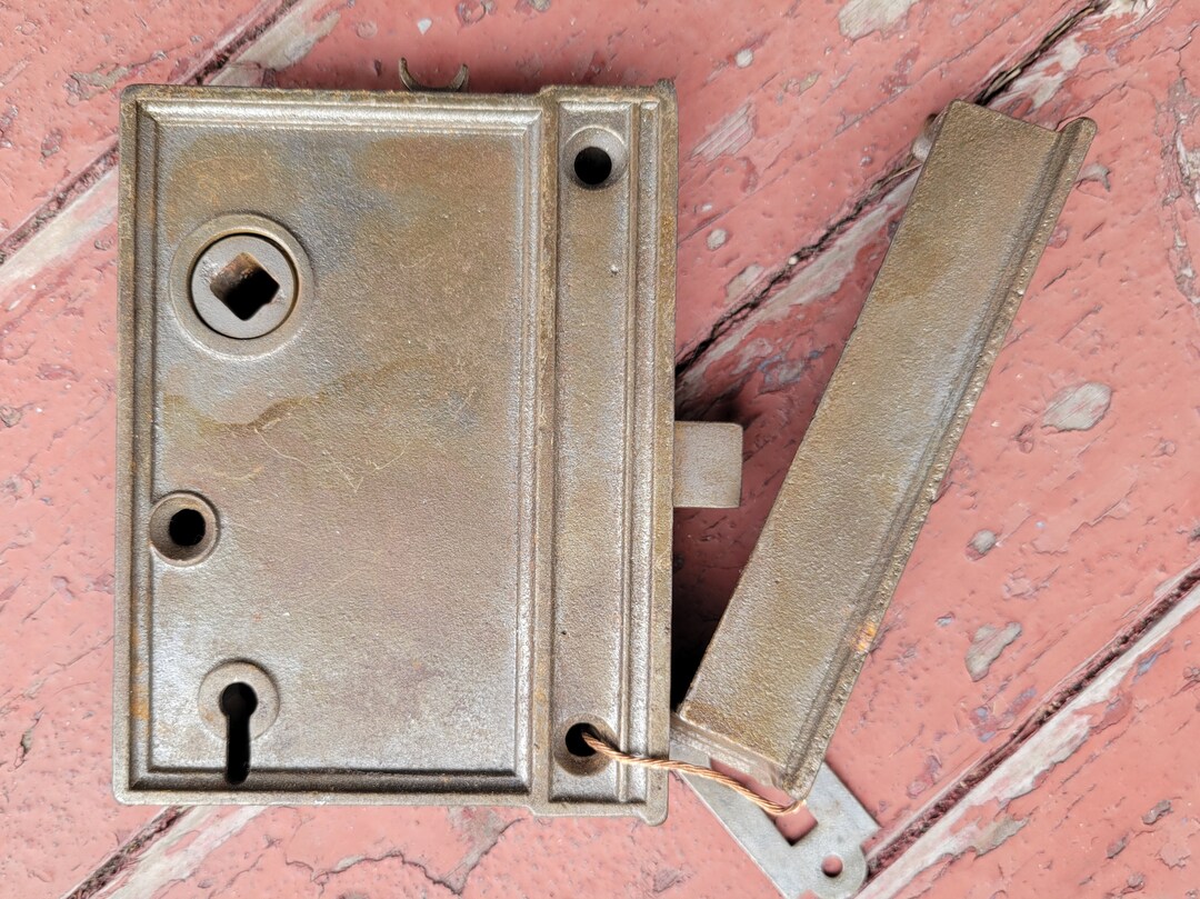 Vintage Rim Lock With Strike Plate and Rosette - Etsy