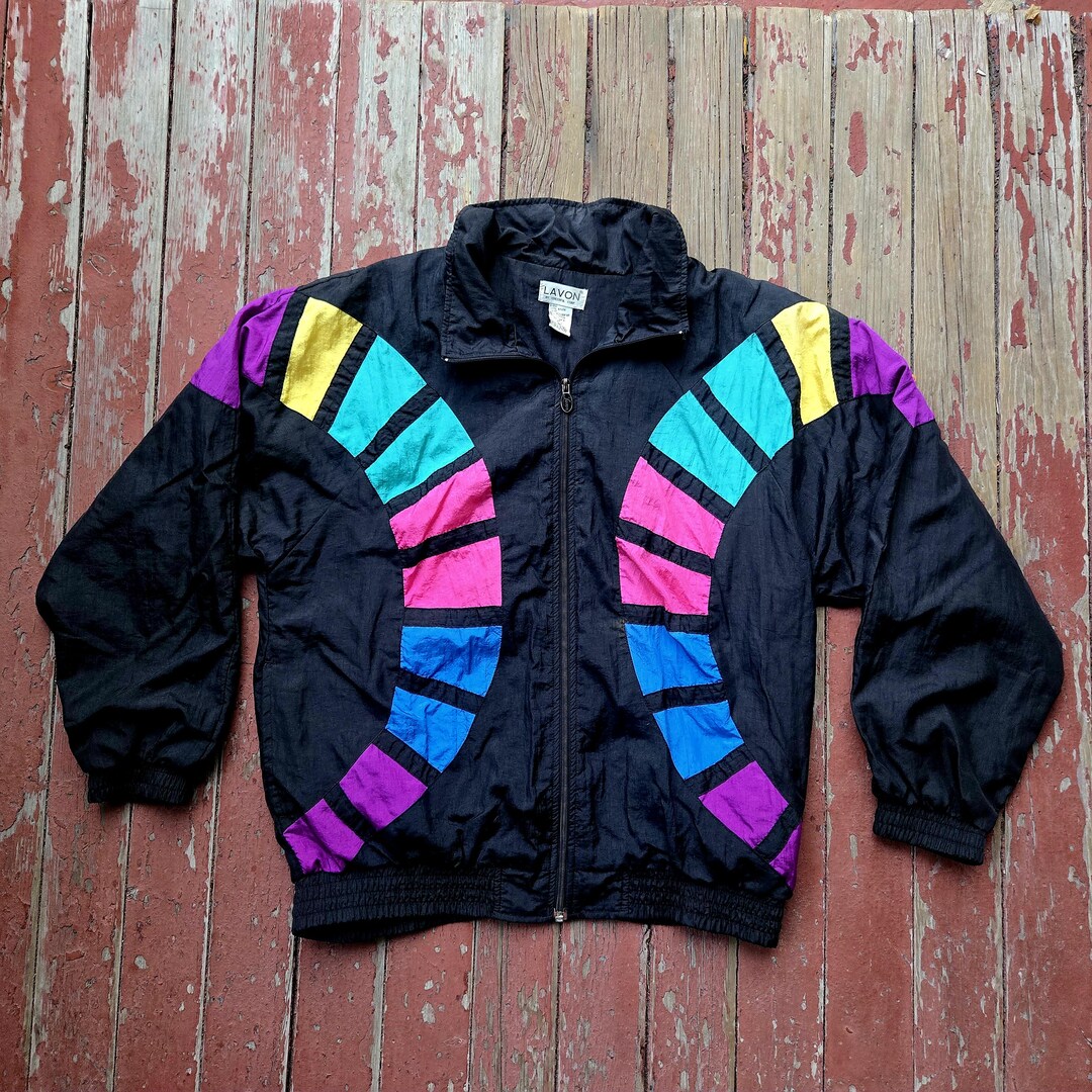 Women's Large Lavon Multi Color Windbreaker - Etsy
