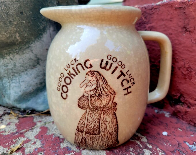 1980's 6" Cooking Witch Ceramic Pitcher - Etsy