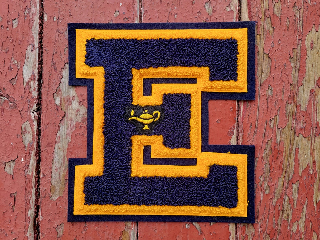 6.5" Vintage Varsity Letter E Yellow / Navy - Etsy