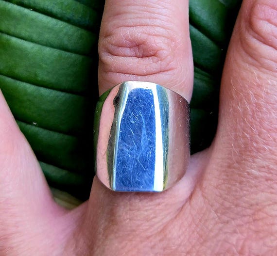 Vintage DAC Sterling Silver Chunky Ring - Gem