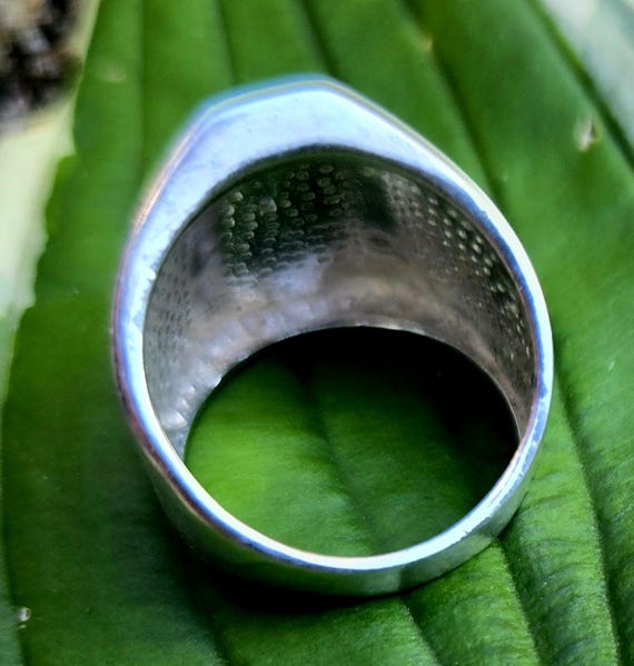 Vintage DAC Sterling Silver Chunky Ring - Gem