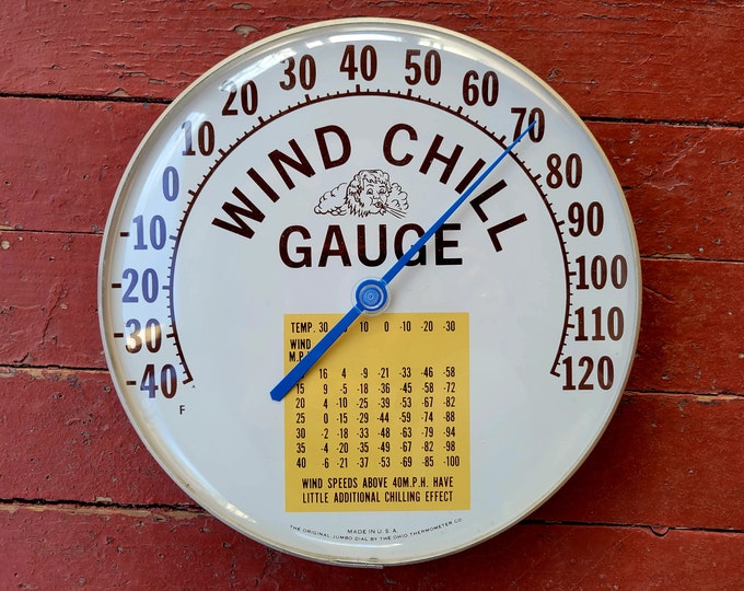 Vintage Jumbo Dial Wind Chill Gauge - Etsy