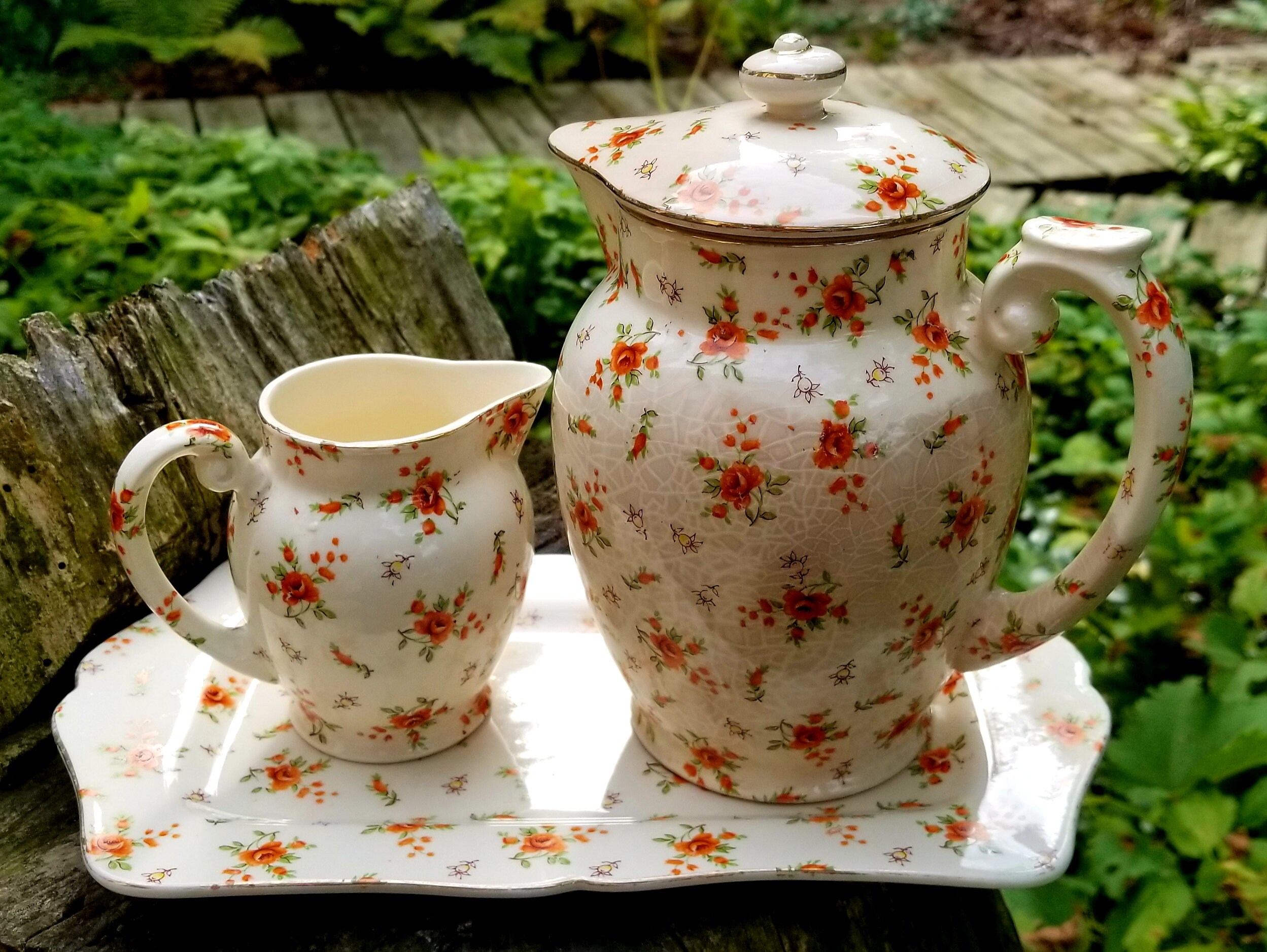 Vintage MM Floral Rose Tea Set | Etsy