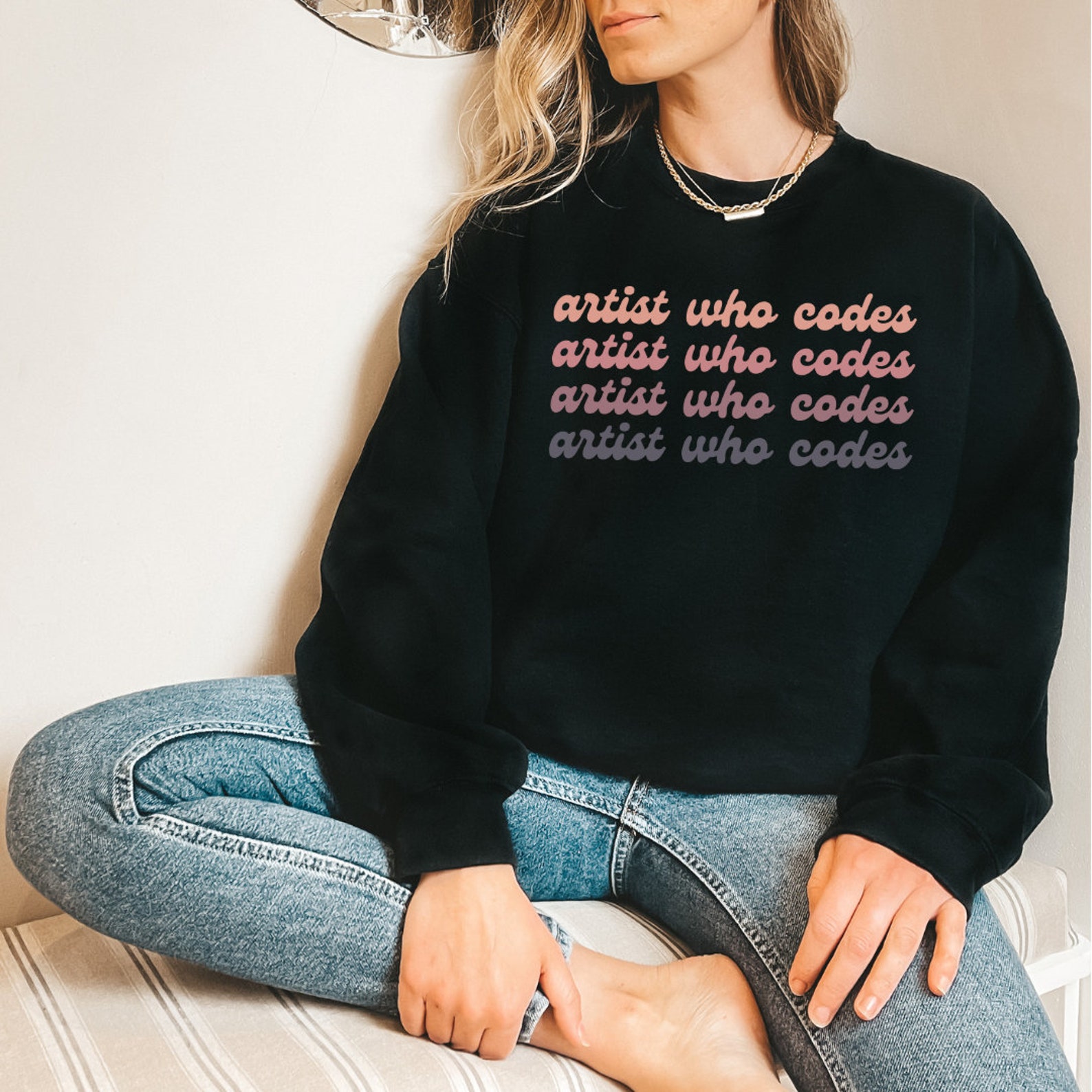 Artist Who Codes Ombre Sweatshirt Artist in Tech Gift for Stem Graduate ...