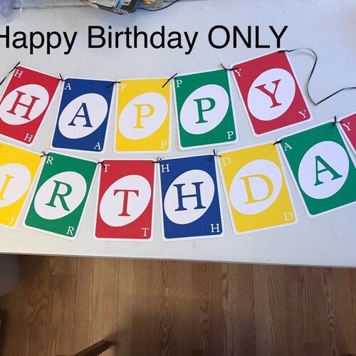 FULL SIZE UNO Party Banner Cardstock | Etsy