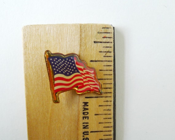 American Flag Enamel Lapel Pin Vintage Patriotic Jewe… - Gem