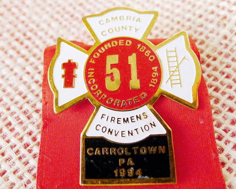 Fireman Pin Delegate Badge Fire Fighter Vintage Collectible - Etsy