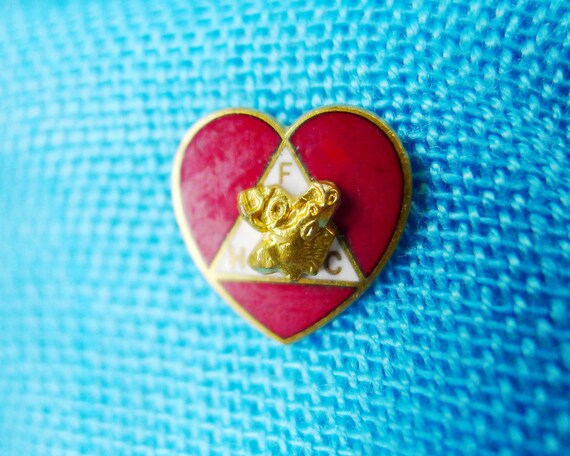 Loyal Order Moose HFC Hope Faith Charity Heart Enamel… - Gem