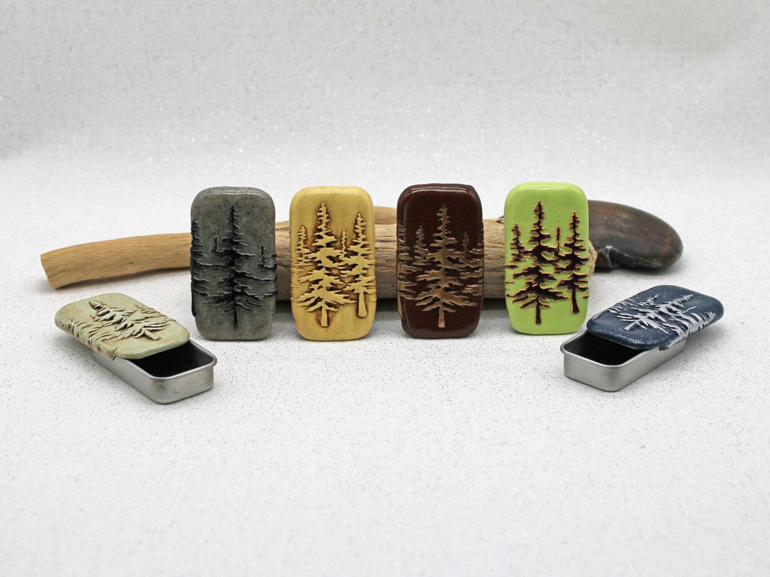 Sliding Pill or Stash Box alpine Forest, Redwood, Evergreen, Pine Tree ...