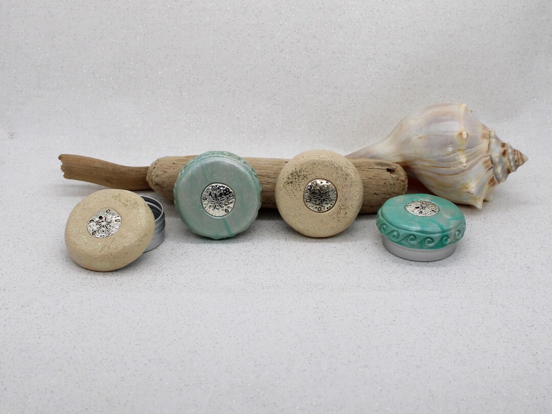 Round Pill or Stash Box Sand Dollar - Etsy