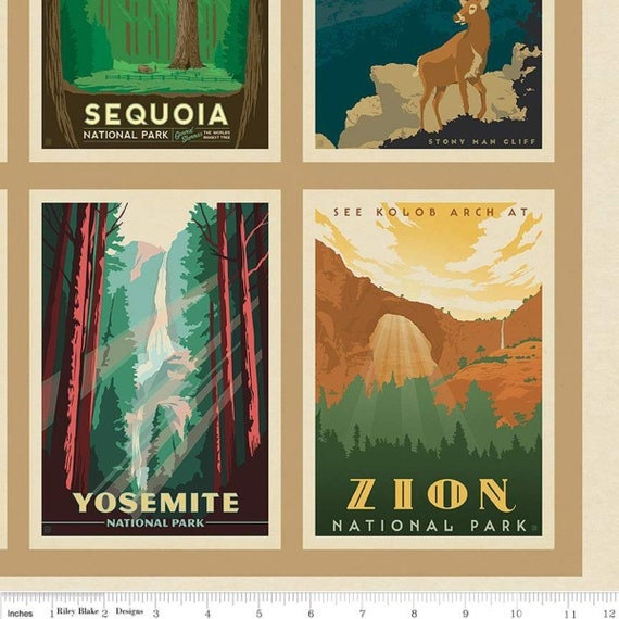 National Parks Posters Anderson Design Group Destinations - 100% Cotton ...